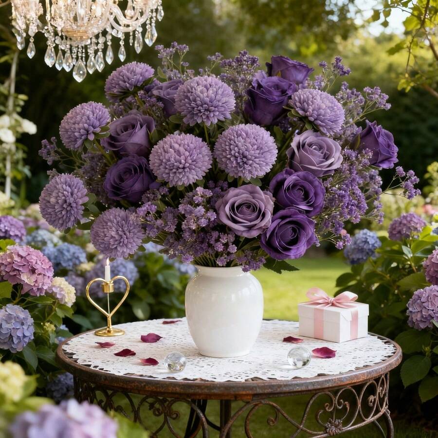 38 Pcs Artificial Flowers For Decoration Faux Roses Daisies Bouquet ...