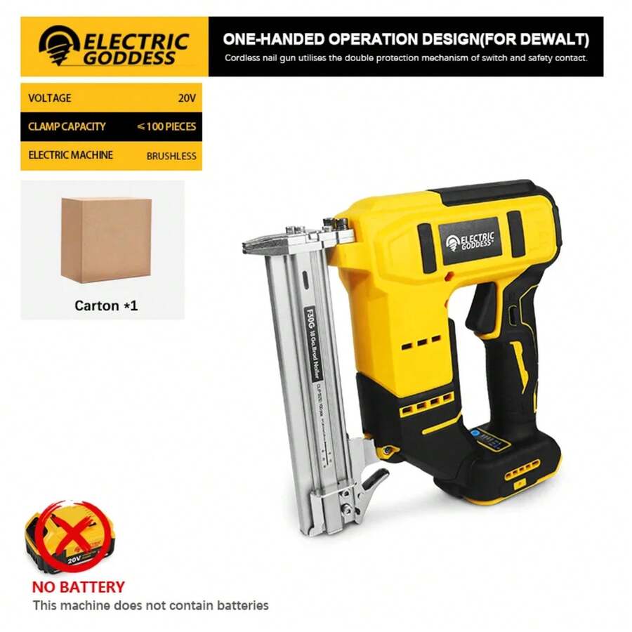 Brushless Nail Gun With Battery Adapter Convert 20v Battery Pin To/20 ...