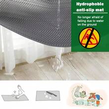 1pc Hollow Anti-Slip Mat, PVC Grid Hollow Design, Gray, Specially ...