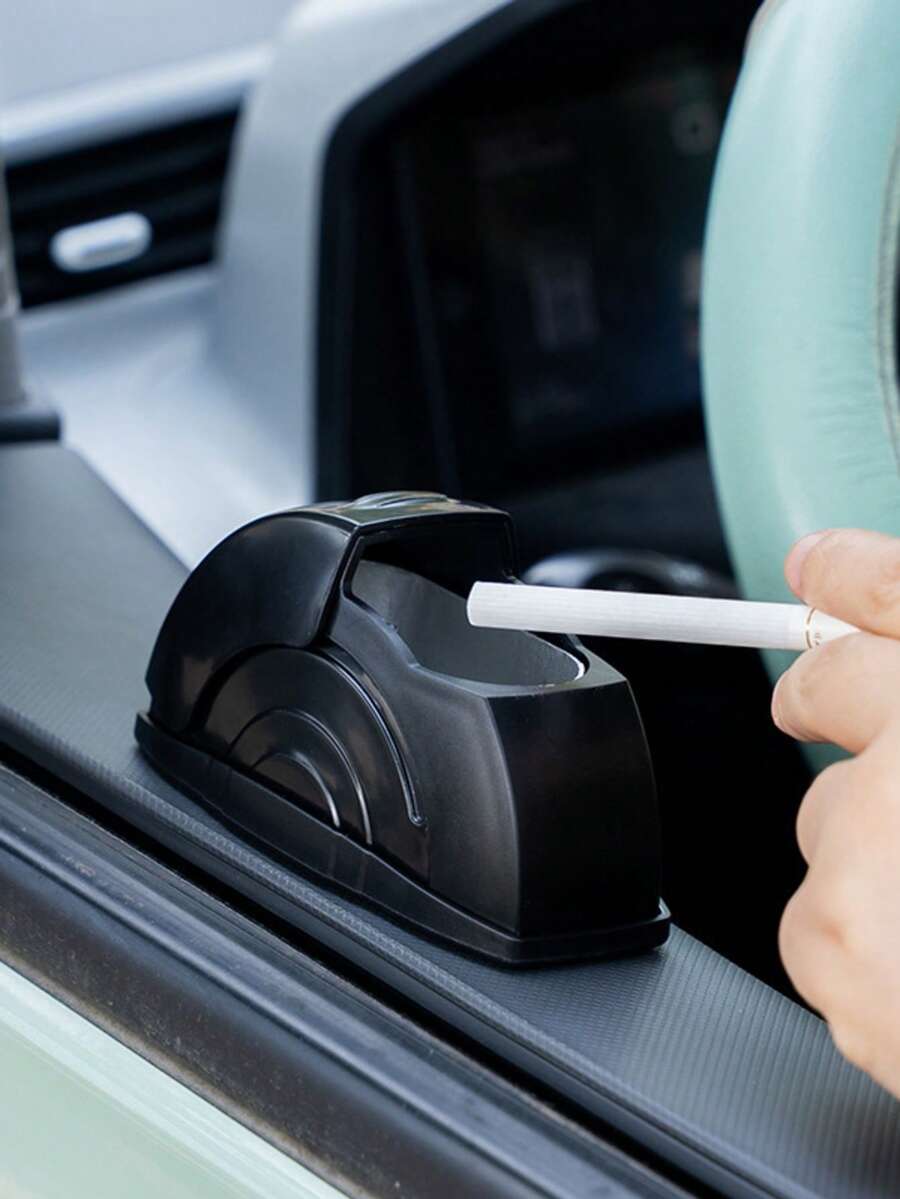 1pc Portable Car Ashtray, Essential For Smokers, Luxury Black Car ...