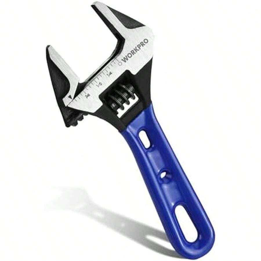 WORKPRO 4-Inch Thin Jaws Stubby Wide Opening Adjustable Wrench, Small ...