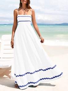Women's Spring Summer Flowy Maxi Dress Casual Sleeveless Spaghetti ...