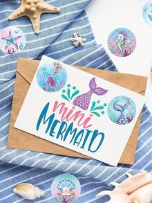 6/12 Stücke Meerjungfrau-Stil runde Aufkleber, Geburtstags ...