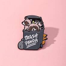Spilla smaltata TRASH PANDA, spilla decorativa alla moda, ornamenti per ...