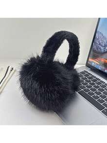 1pc Beige Winter Earmuffs Foldable Fluffy Ear Warmers Women Cute Ear ...