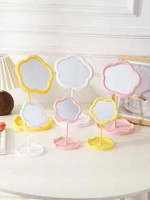 Flower Pattern Makeup Mirror, Cute Tabletop Vanity Mirror For Girls ...