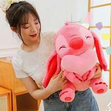 Miniso Kawaii Heart-Shaped Stitch Plush Toy Lilo&Stitch Plushie Pillow ...