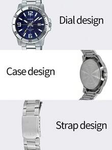 Casio MTP-VD01D-2B Sportlicher Herren Edelstahl Armband Analog Quarz ...