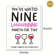 2pcs "9 Months Of Waiting" Wine Bottle Labels: Celebrate New Baby With ...