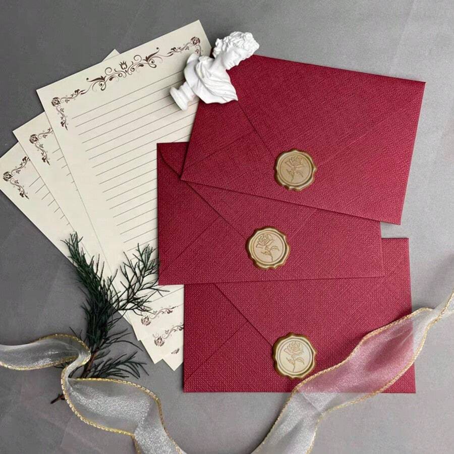 5/10/20/50pcs Linen Texture Envelopes, Office Envelopes, Wedding ...