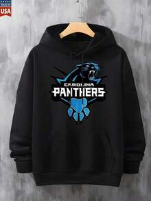 Carolina Panthers Hoodie Men's Black Pullover Sweatshirt With Team Logo ...