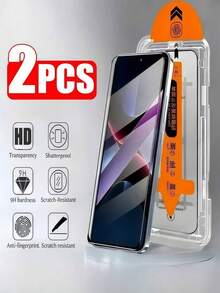 2Pcs HD Dust Free Installation Tempered Glass Screen Protector ...