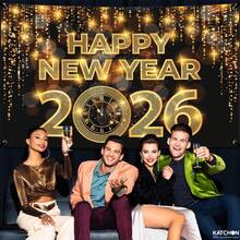 XtraLarge Happy New Year Banner - New Year Backdrop 2026 For New Years ...
