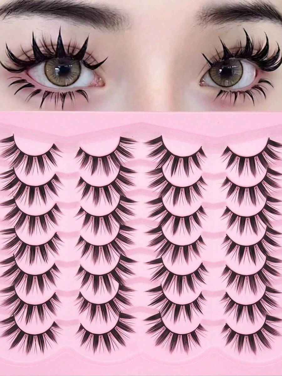 14 Pairs Cartoon Style False Eyelashes, Soft Natural Long Eyelashes ...