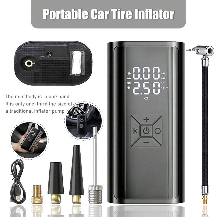 Car Tire Inflator 6000mAh Portable Tyre Inflator 150PSI Electronic ...