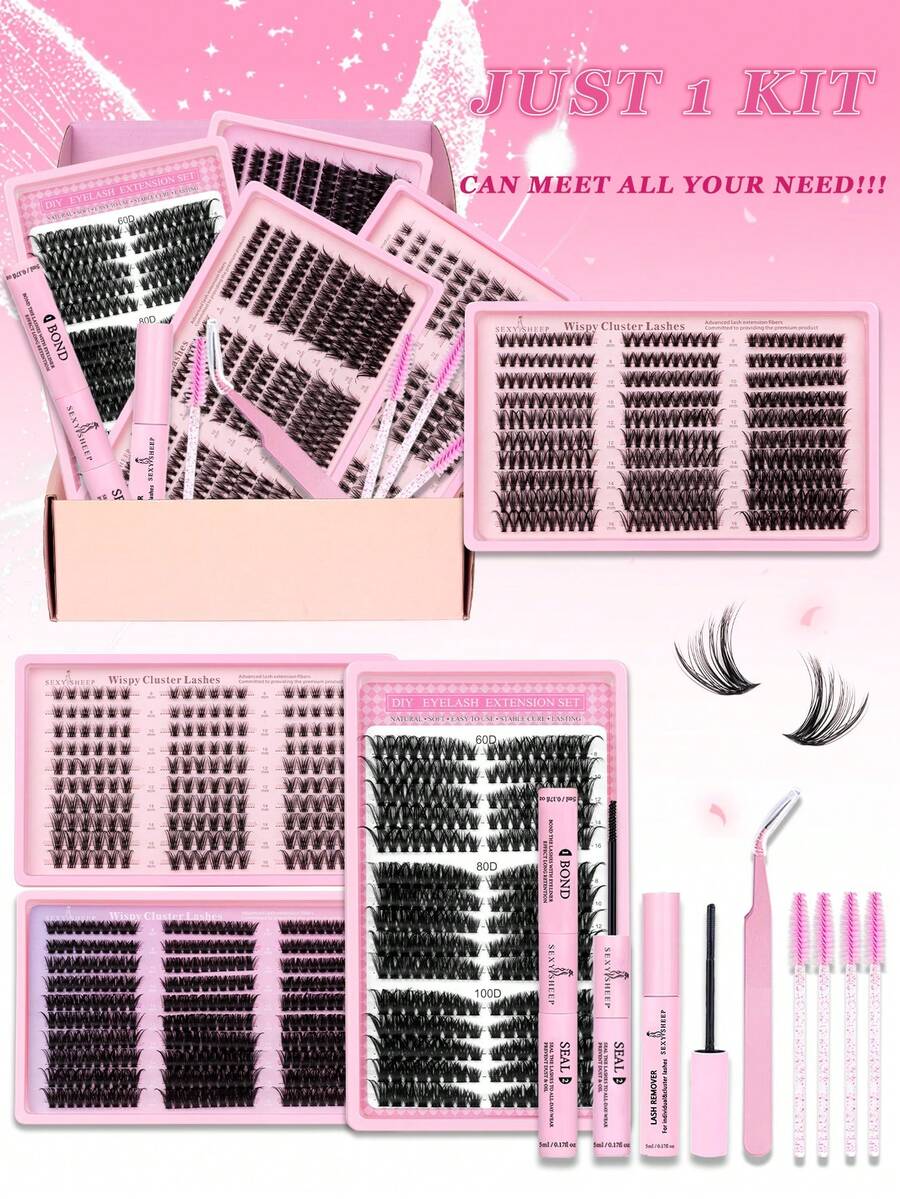 924pcs,300pcs,144pcs,180pcs, D Curl, DlY Eyelash Extension Kit ...