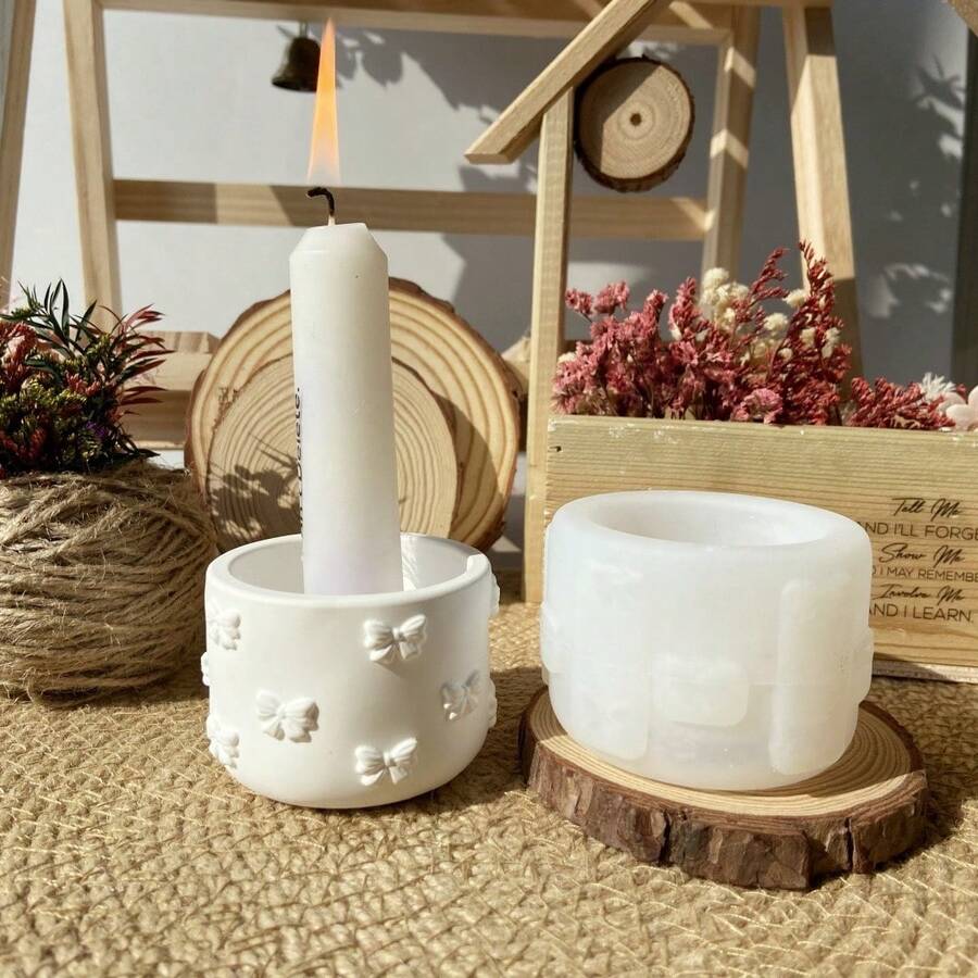 DIY Clay Mold, Bowknot Candle Wax Warmer Cup, Gypsum Decor, Resin ...