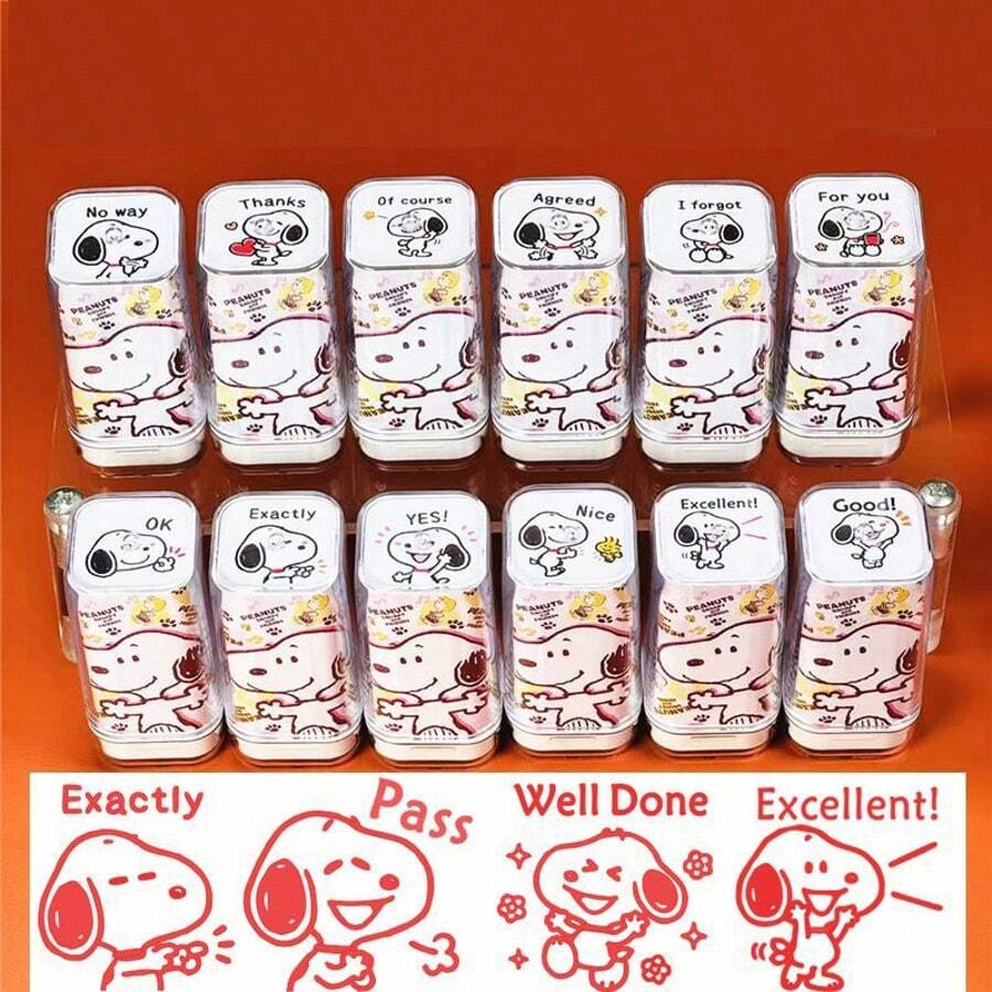 1 Stück Snoopy Englisch Belohnungssiegel süßer Cartoon Kommentar ...