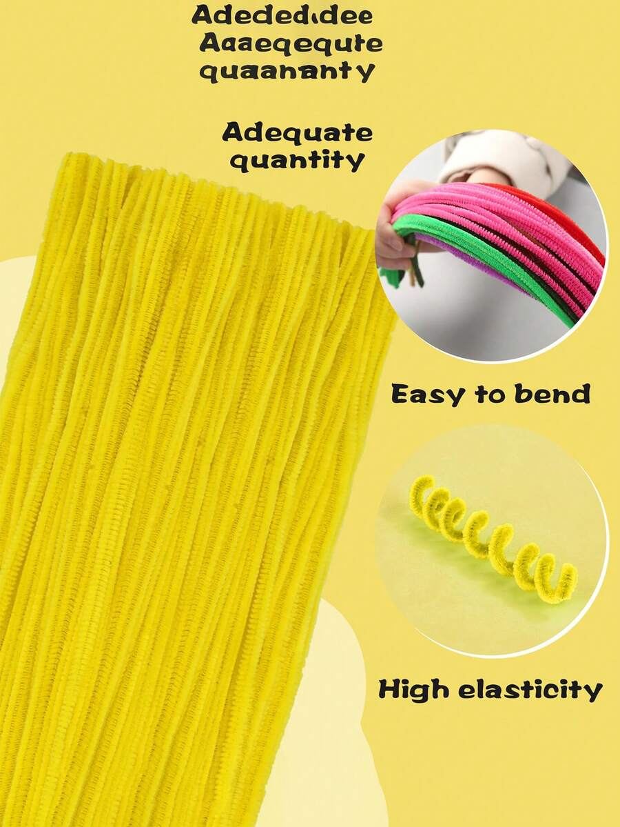 200pcs/Pack Cream Yellow DIY Chenille Stems, Suitable For DIY Roses ...