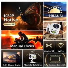 W&O [Smart 4K Mini Projector] Smart Mini Projector, Portable Outdoor ...