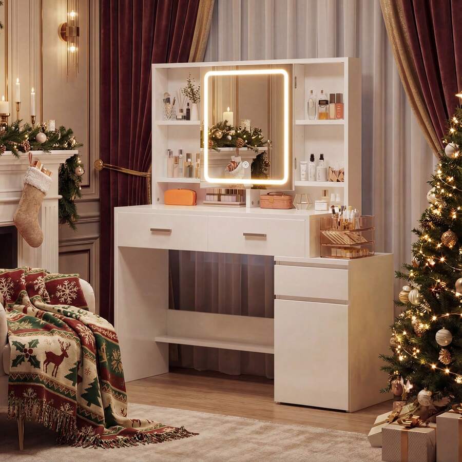 Large Dressing Table With Mirror, Dressing Table, Cosmetic Table With ...