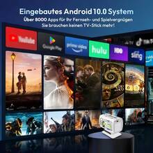 W&O [Smart 4K Mini Projector] Smart Mini Projector, Portable Outdoor ...