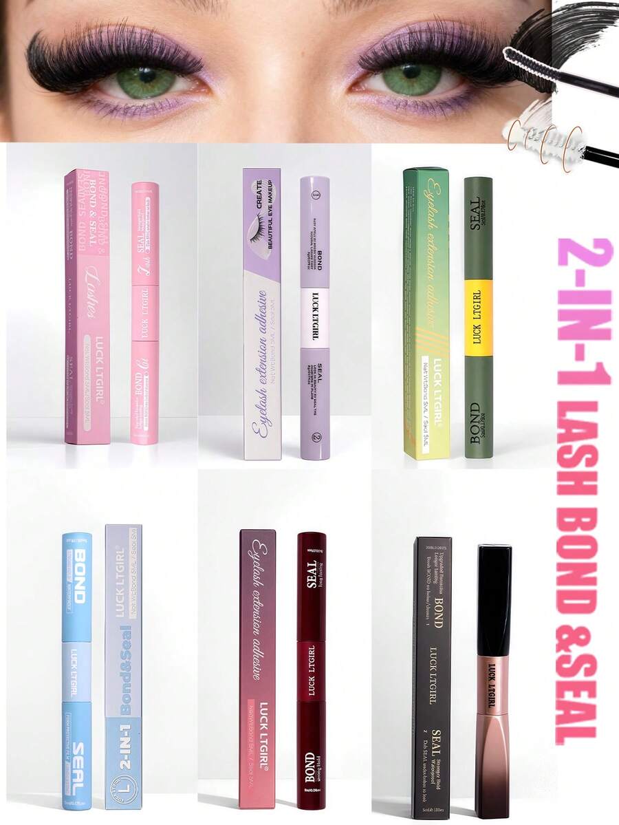 LUCK LTGIRL Bond And Seal,Eyelash Adhesive Set,2in1 Eyelash Glue,Lash ...