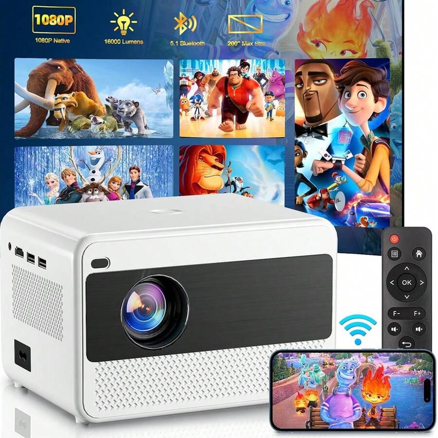 Proyector inteligente para exteriores con wifi y Bluetooth: compatible ...