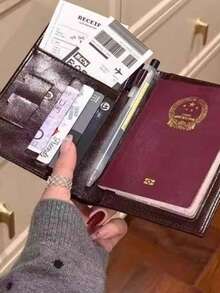 1 pieza Organizador multifuncional para pasaporte, tarjetas, documentos ...