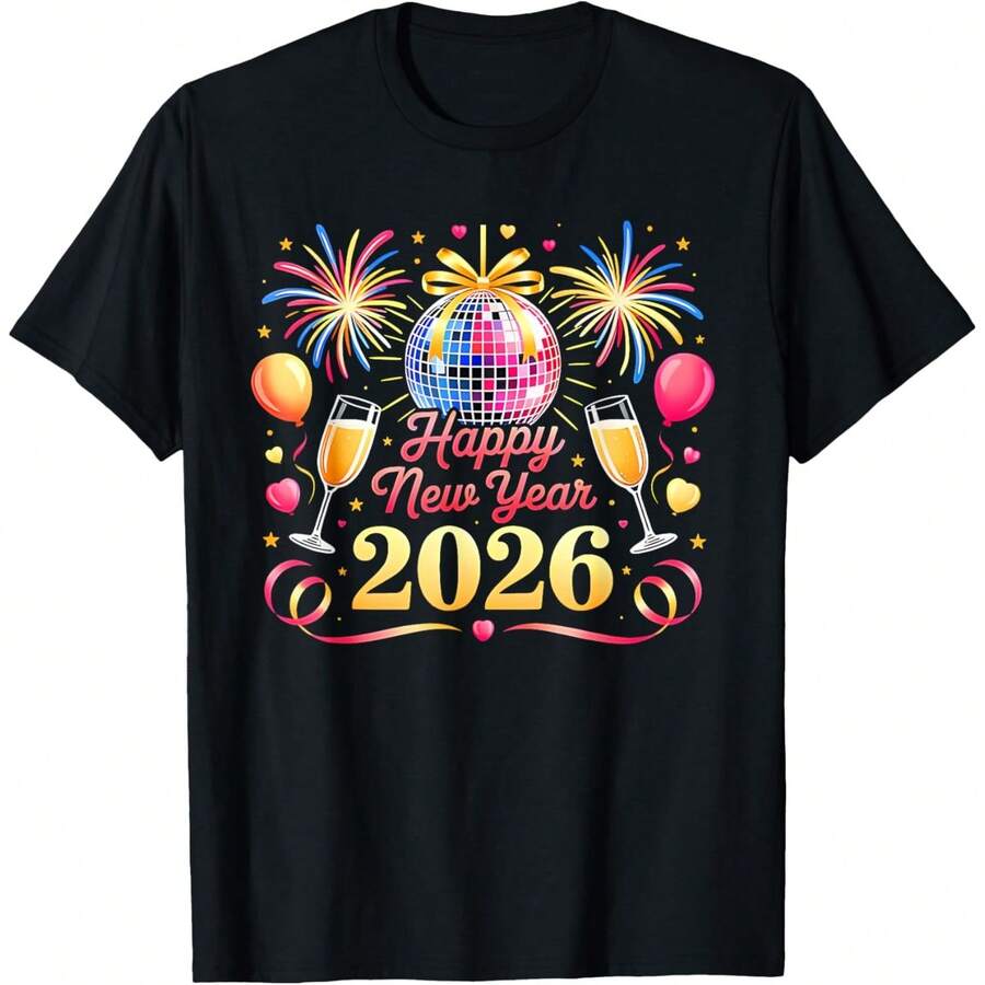 Happy New Year 2026 New Years Eve Party Countdown Fireworks T-Shirt丨 ...