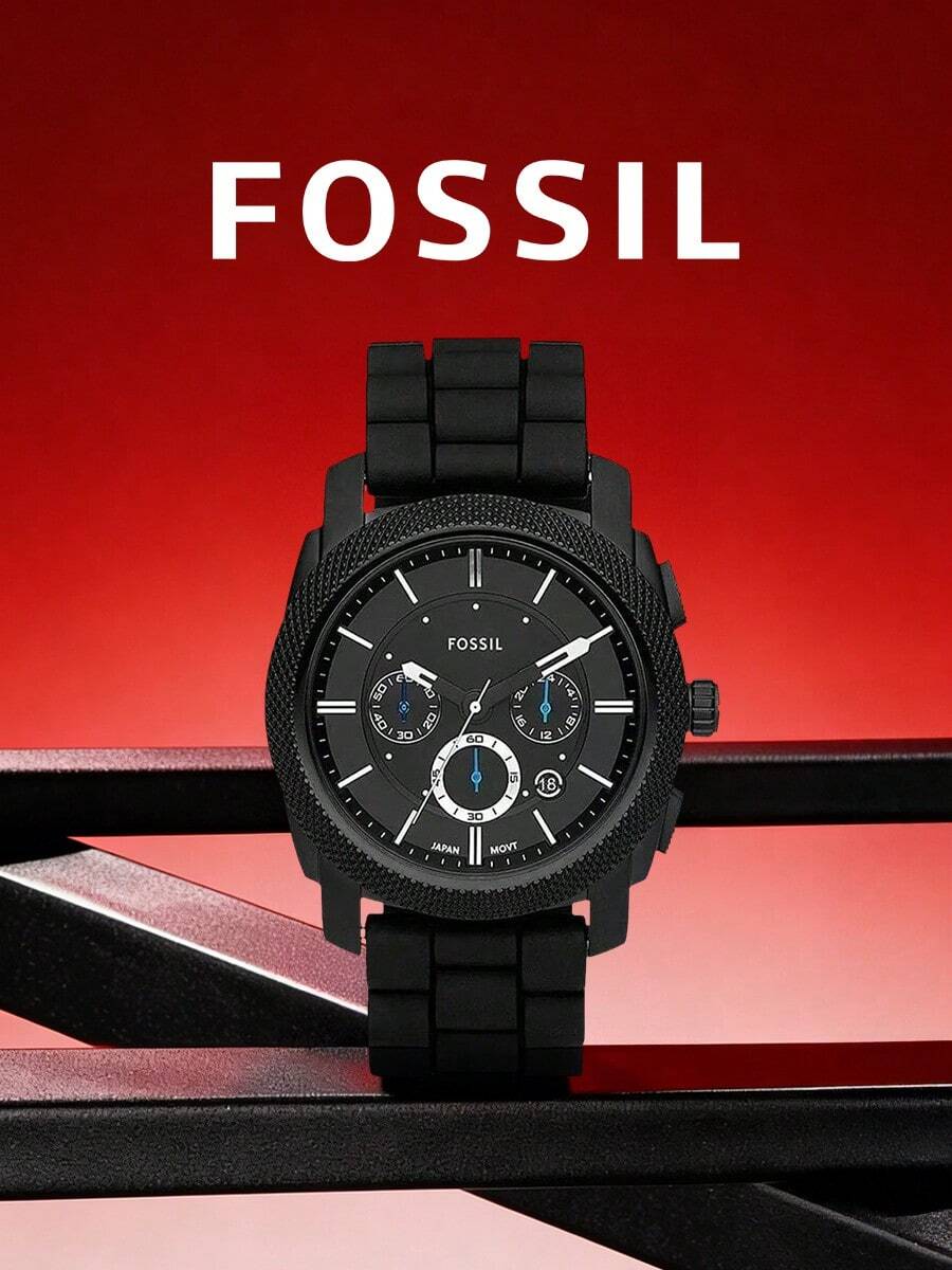 Fossil Reloj para hombre cronógrafo de máquina con esfera negra y ...