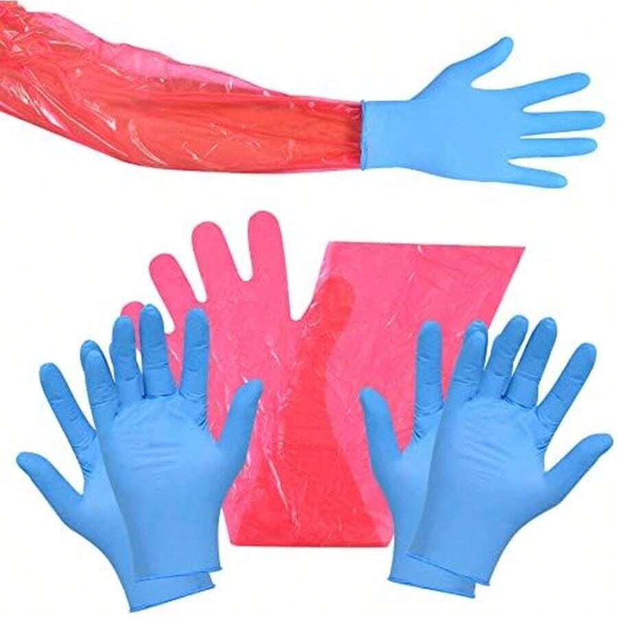 Field Dressing Gloves Kit Deer Gutting Gloves PE & Nitrile Hunting ...