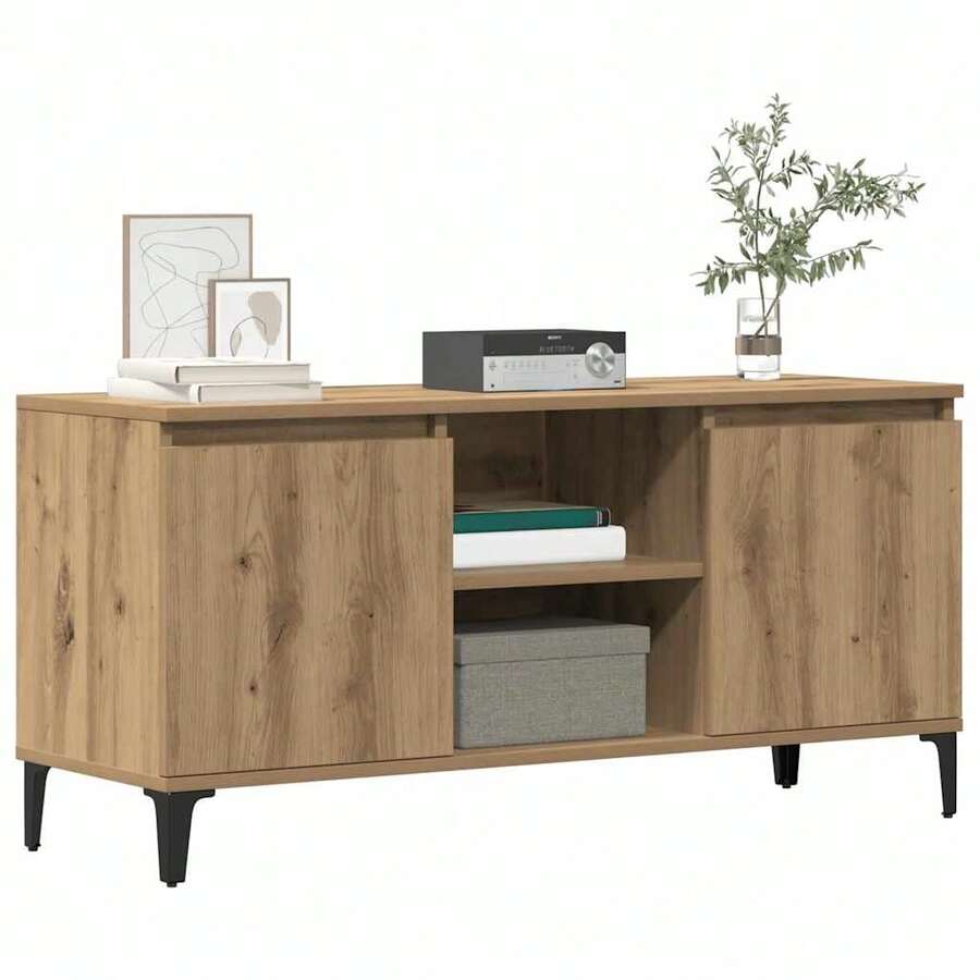 Larryhot Mueble para TV madera de ingeniería roble artisan 102x35x50 cm ...