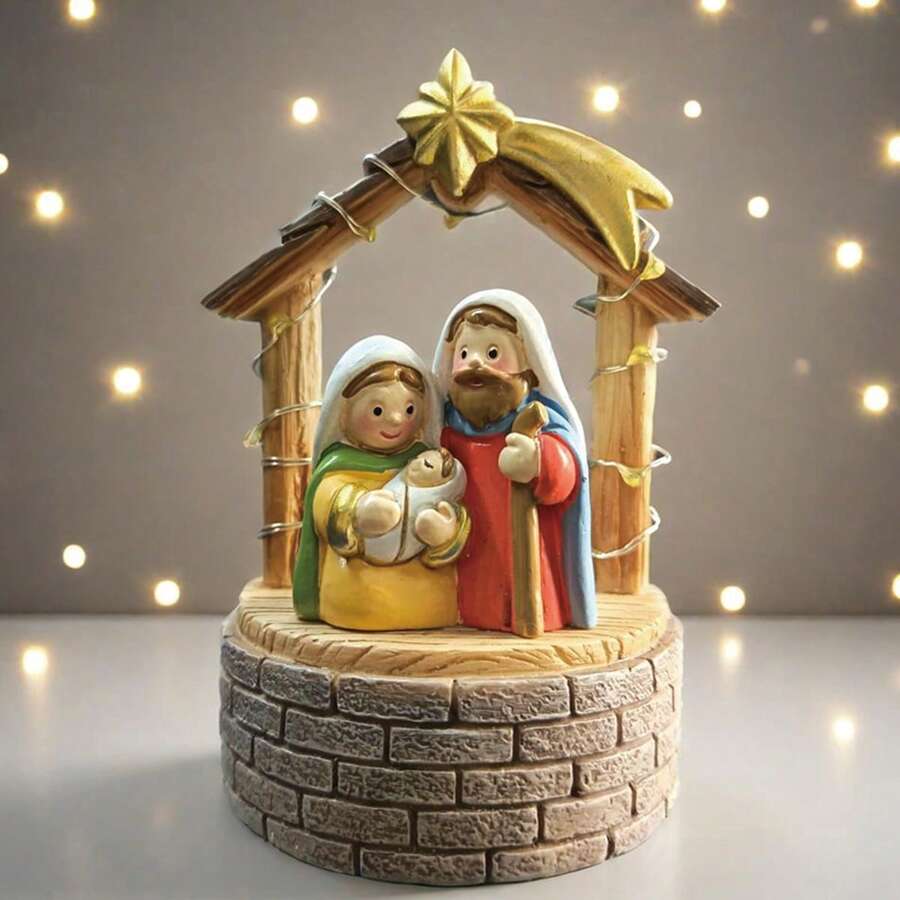 Christmas Light Up Nativity Scene Manger Nativity Scene Figures Holy ...