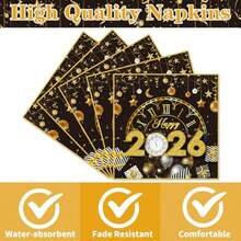 50 piezas Servilletas de papel desechables para decoración de Año Nuevo ...