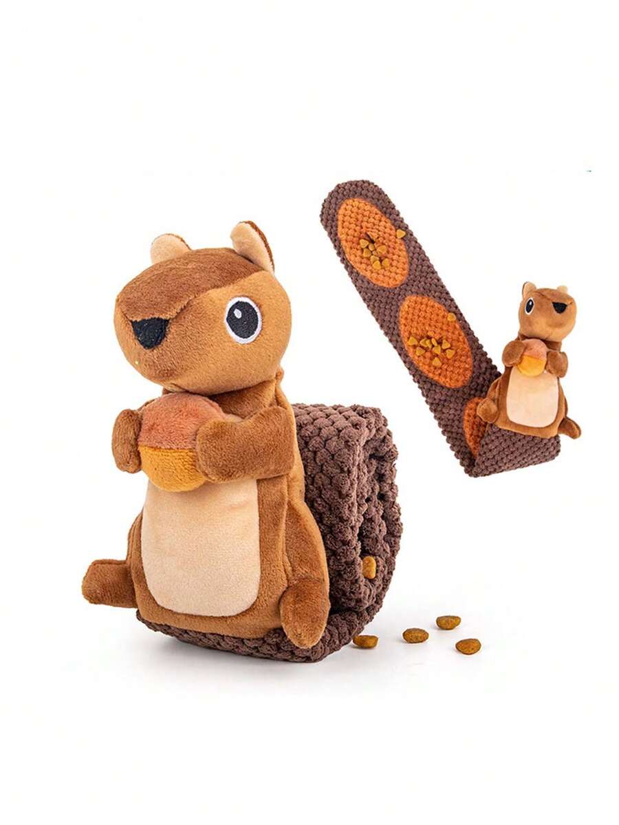 Este es un juguete de peluche con forma de ardilla que dispensa ...