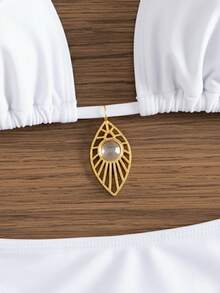 4pcs Sexy Solid Color Bikini Set With Sheer Cover-Up, Suitable For ...