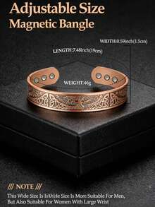 1 Stück reines Kupfer Magnetarmband: Lebensbaum Gravur Manschette mit 6 ...