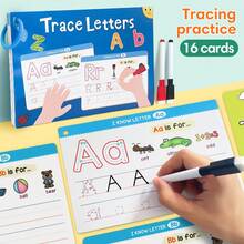 16Pcs Dry Erase Trace Letters Practice Cards - Kids Alphabet Tracing ...