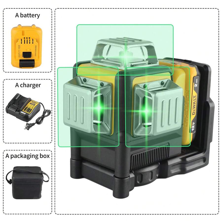 2025 New DW089LG 3 Sides*360 Degree Vertical 12V Lithium Battery 12 ...