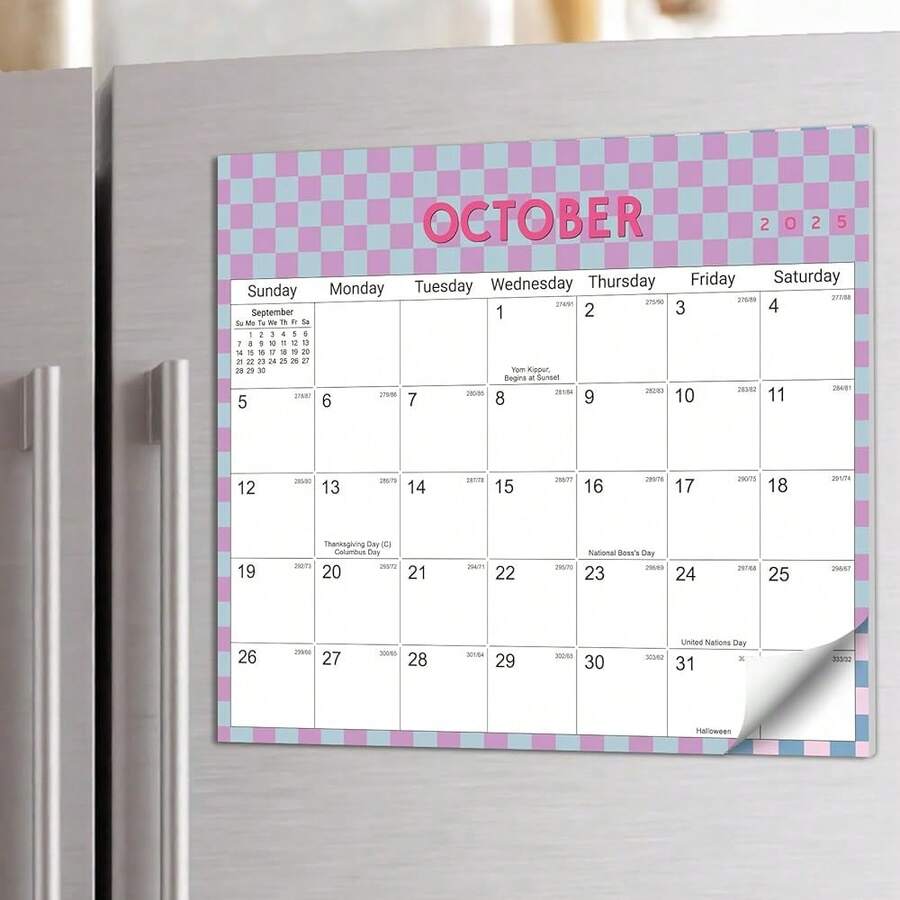 Aesthetic 2025-2026 Magnetic Calendar For Refrigerator, 21-Month Fridge ...