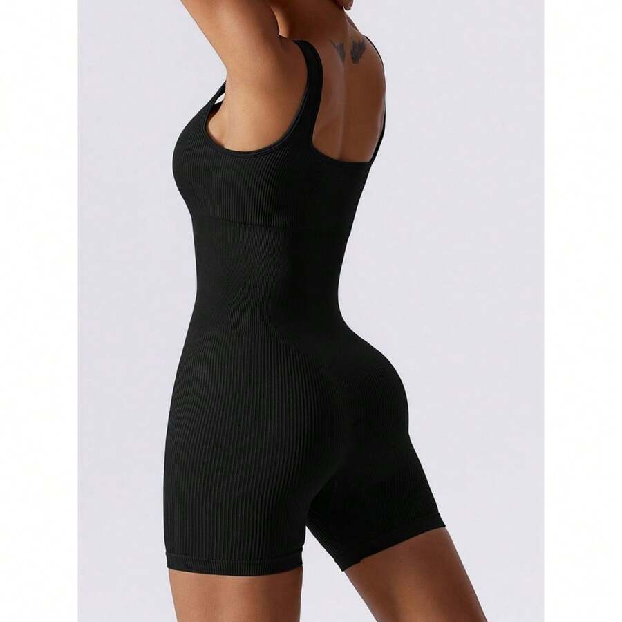 Zero Transparency High-Elastic Threaded One-Piece Yoga Clothes Seamless ...