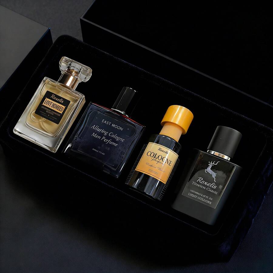 4 Piece Set, Man Perfume Spray Gift Box, Lasting Fragrance, 4different ...