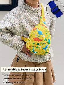 1pc Mini Cute Cartoon Dinosaur Nylon Zipper Closure Cute Chest Bag ...