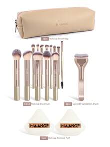MAANGE 13pcs/17pcs Makeup Tools Including Makeup Brushes Set + 1pc ...