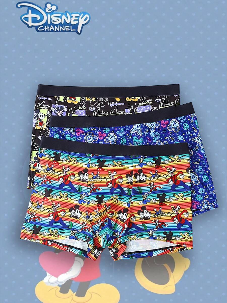 3 Peças Cuecas Boxer Boxer Masculinas com Estampa de Grafite Disney e ...