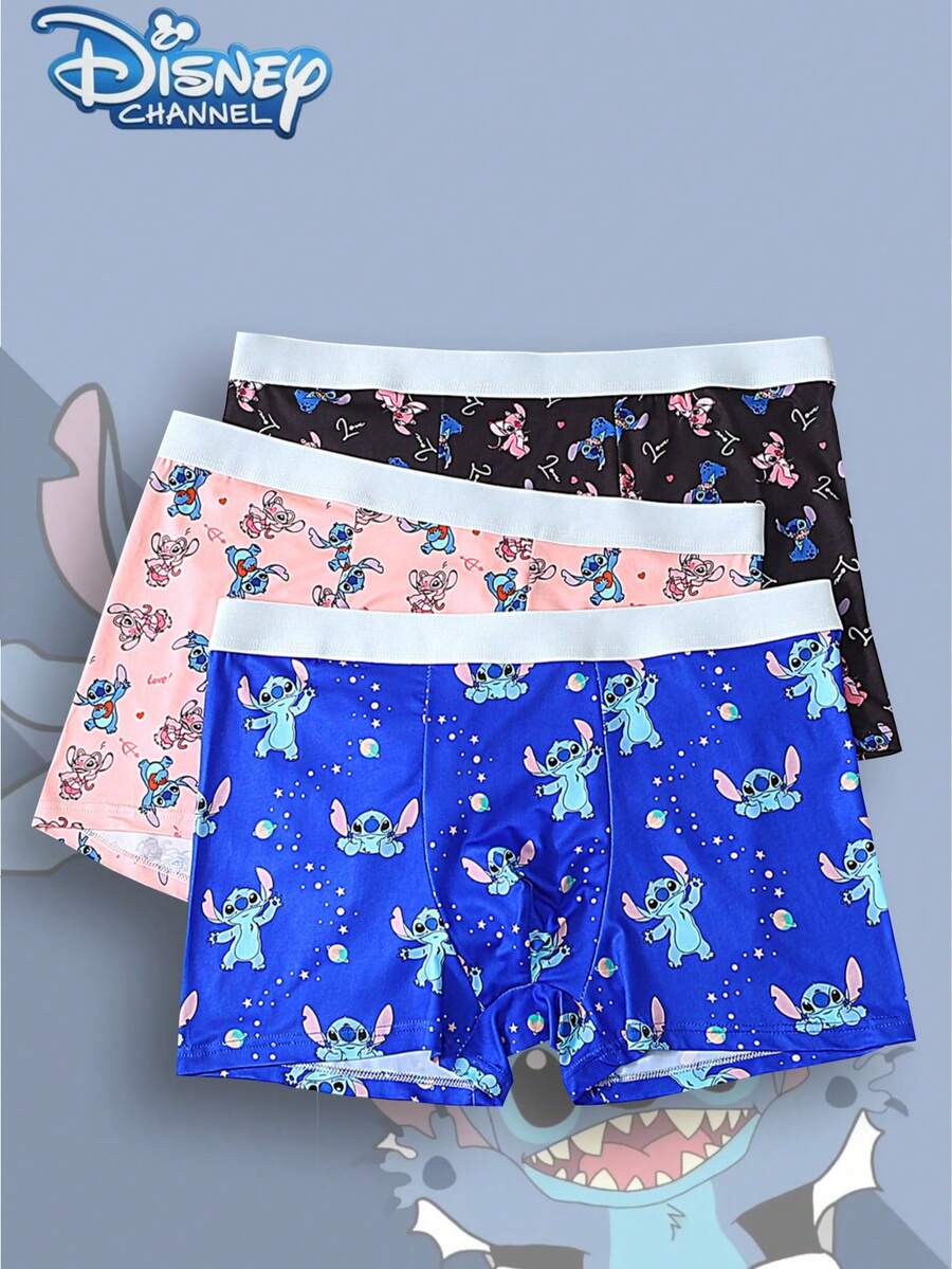 3 Peças Cuecas Boxer Boxer Masculinas com Estampa de Grafite Disney e ...