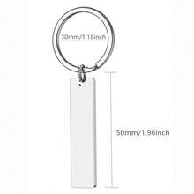 Street 1pc Man's Slogan Graphic Engraving Keychain Stainless Rectangle ...