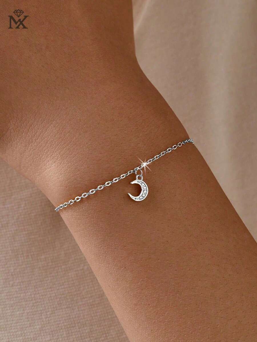 SYMFNY 1pc 925 Sterling Silver Minimalist Fashionable Artificial ...
