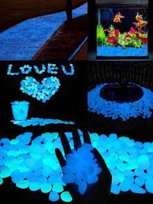 100/300/500 Stück leuchtende Steine, Leuchtendes Garten Dekor Zubehör ...